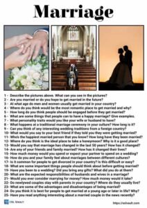 25 Conversation questions about marriage - ESL Vault