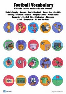 Free football vocabulary worksheets - ESL Vault