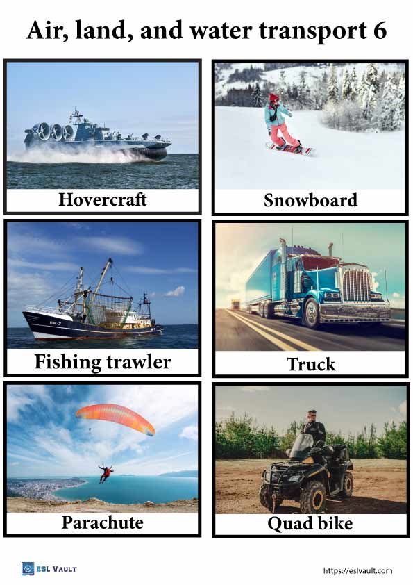 42 free printable land air and water transport pictures - ESL Vault