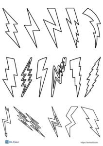 Free printable lightning bolt templates (14 PDFs)