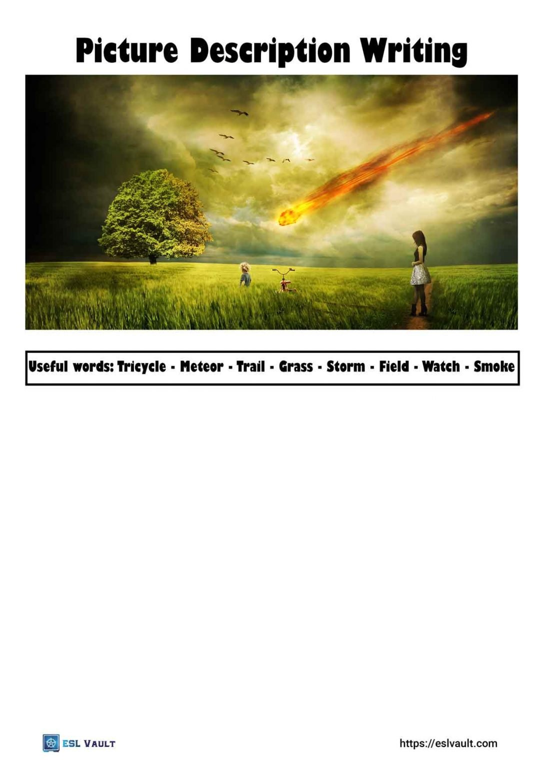 10 free picture description worksheets - ESL Vault