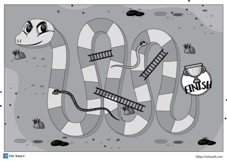 10 free PDF snakes and ladders printables - ESL Vault