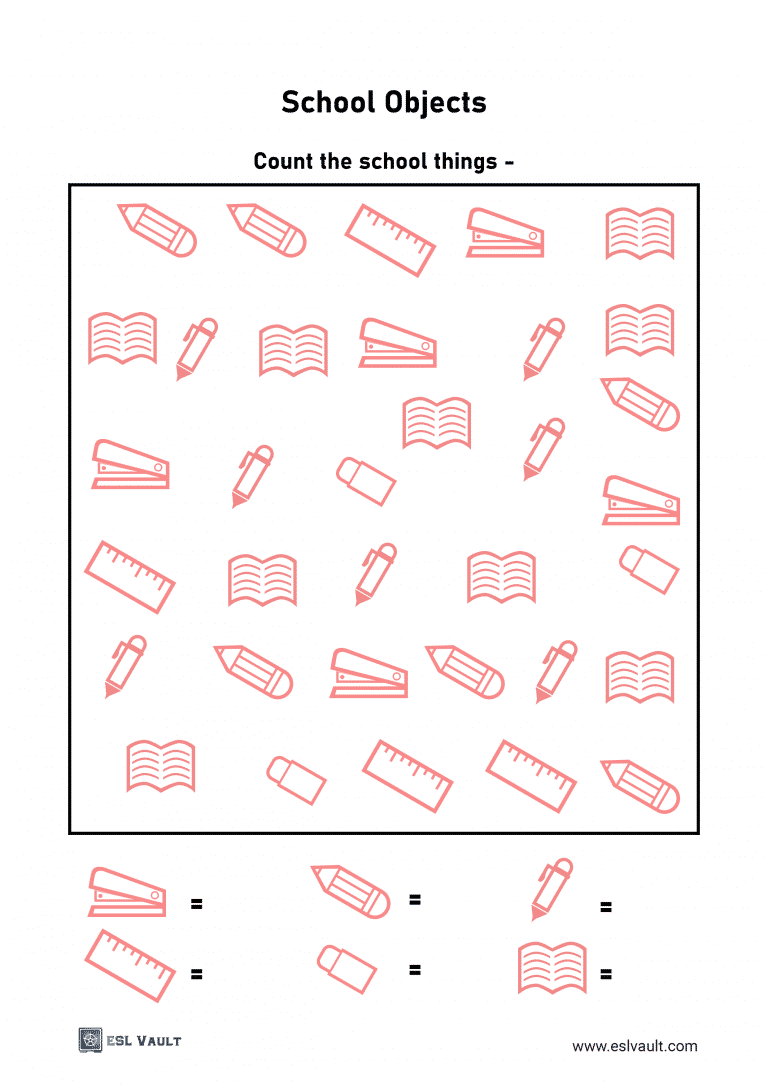 Counting Objects Worksheets 1 100