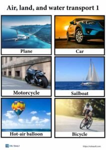 42 free printable land air and water transport pictures - ESL Vault