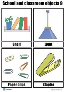 36 Free school objects flashcards (PDF) - ESL Vault