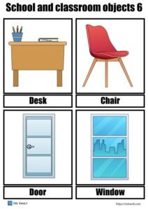 36 Free school objects flashcards (PDF) - ESL Vault
