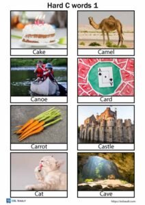 100 Hard C words list with 24 free pictures - ESL Vault