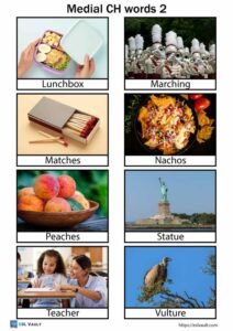 Free CH words lists with 48 picture cards (PDF) - ESL Vault