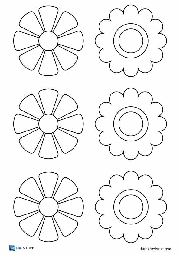 120 Free Printable Flowers To Cut Out PDF ESL Vault