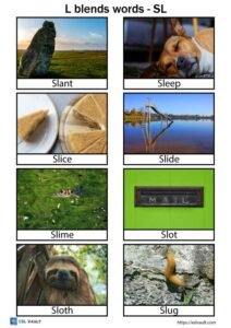 Free L blends words lists and 48 pictures (PDF) - ESL Vault