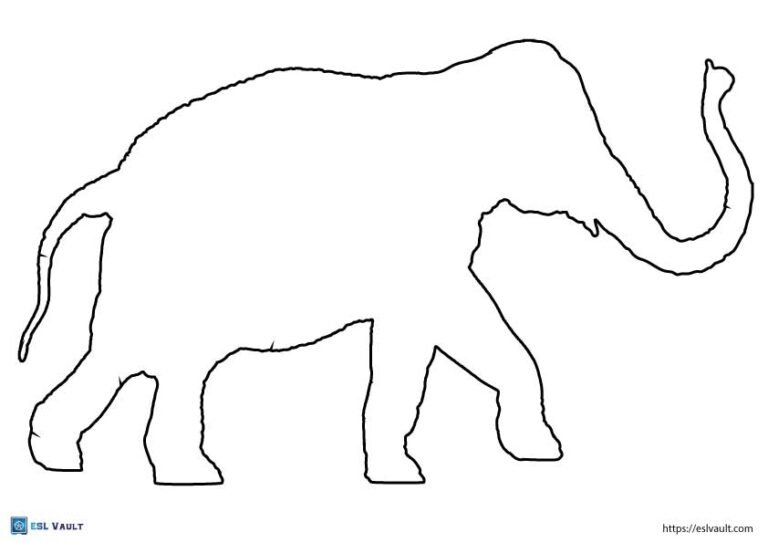Free printable elephant outlines (16 PDFs) - ESL Vault
