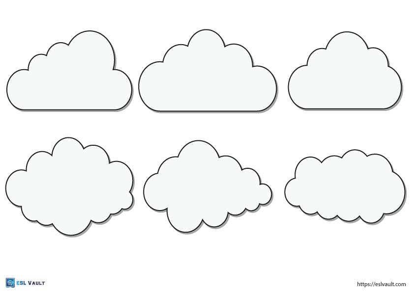 Free printable cloud templates (18 PDFs) - ESL Vault