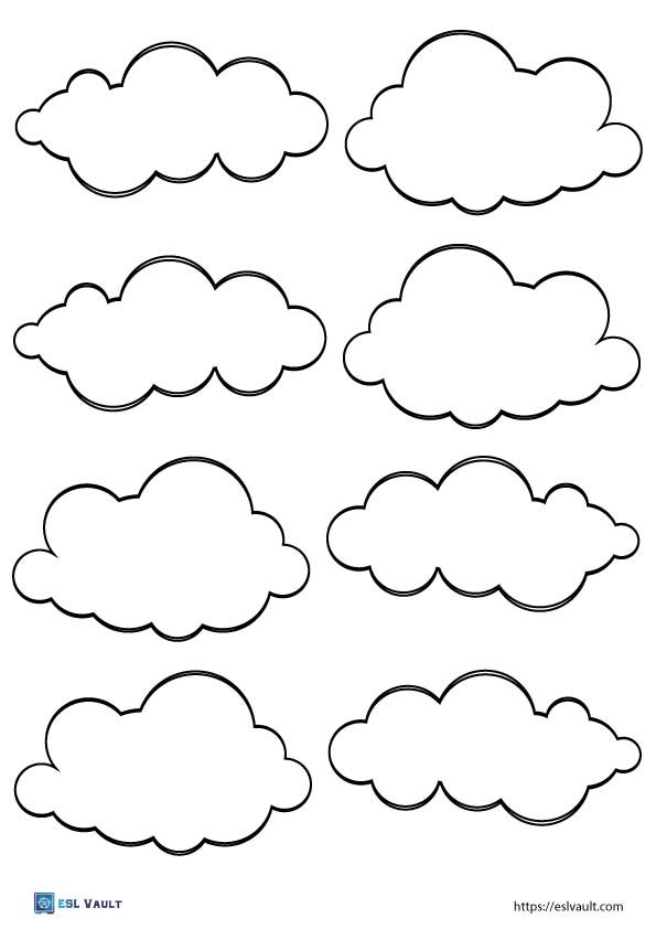 Free printable cloud templates (18 PDFs) - ESL Vault