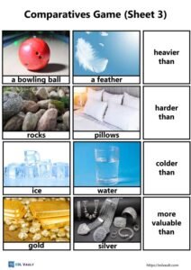 Fun free comparatives game - ESL Vault