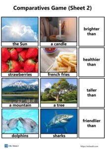 Fun free comparatives game - ESL Vault
