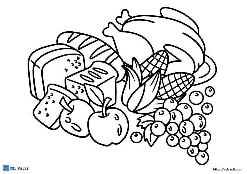 19 Free printable healthy food coloring pages - ESL Vault