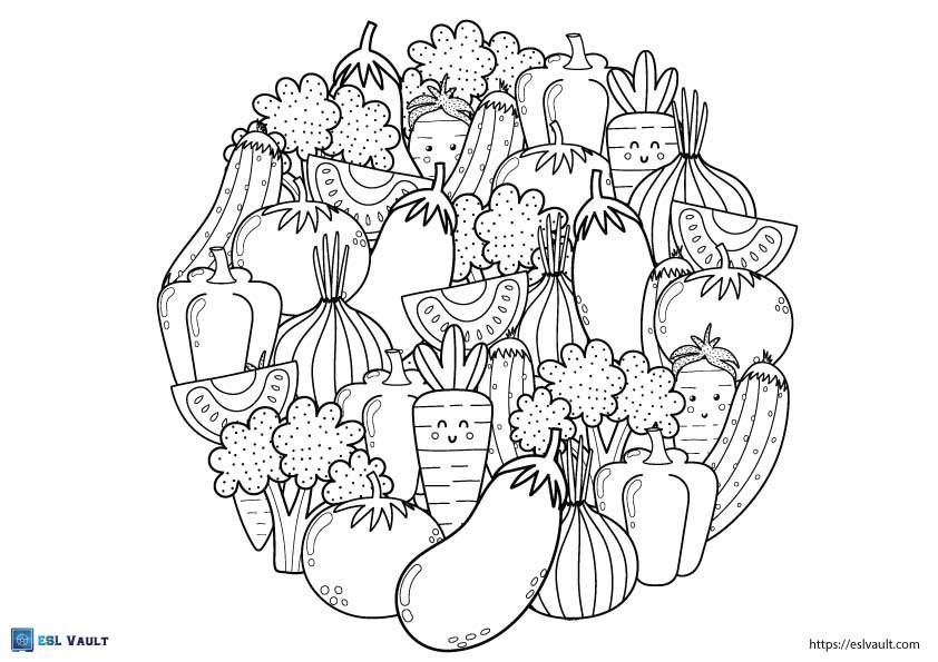 19 Free printable healthy food coloring pages - ESL Vault
