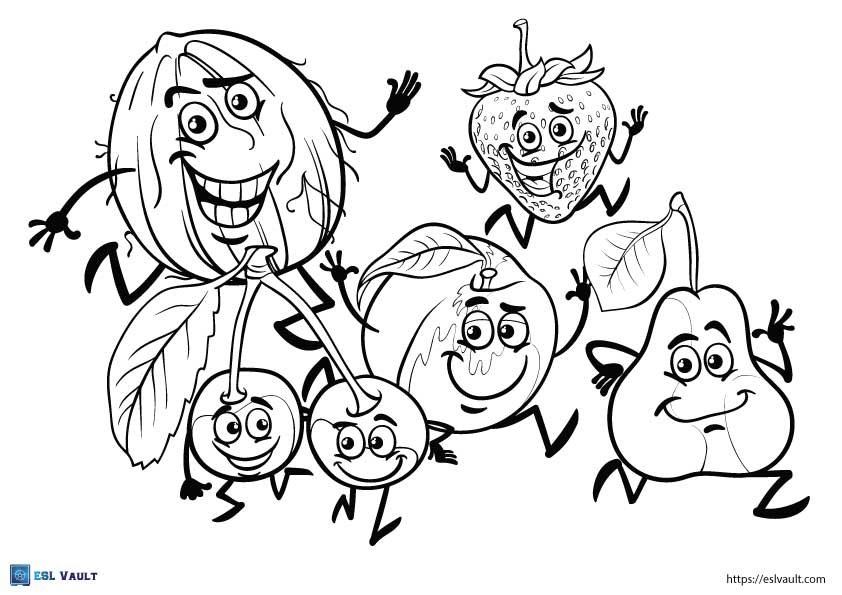 19 Free printable healthy food coloring pages - ESL Vault