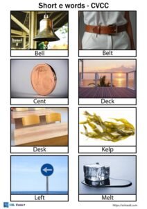 200+ Short e words (word lists and pictures) - ESL Vault