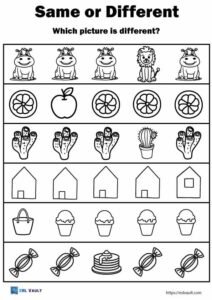 11 Free same different worksheets (PDF) - ESL Vault