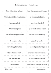 8 Awesome broken sentences worksheets - ESL Vault