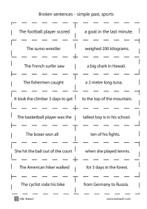 8 Awesome broken sentences worksheets - ESL Vault