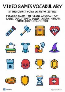 ESL video games vocabulary worksheets - ESL Vault