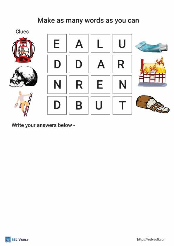 13 free printable boggle word puzzles - ESL Vault