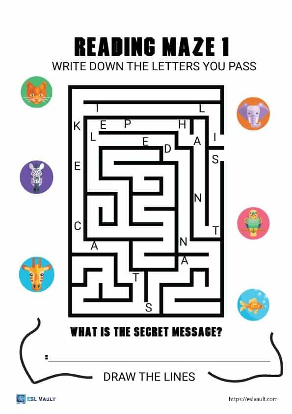 Free printable ESL mazes for kids - ESL Vault