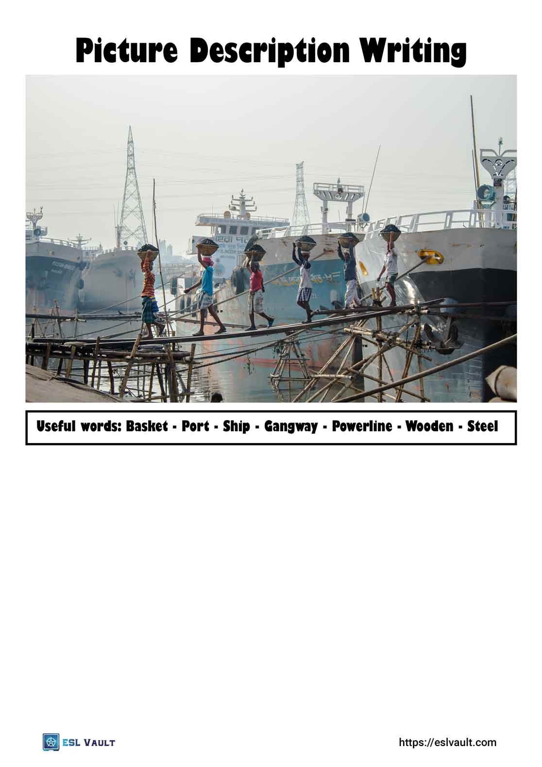 10 free picture description worksheets - ESL Vault
