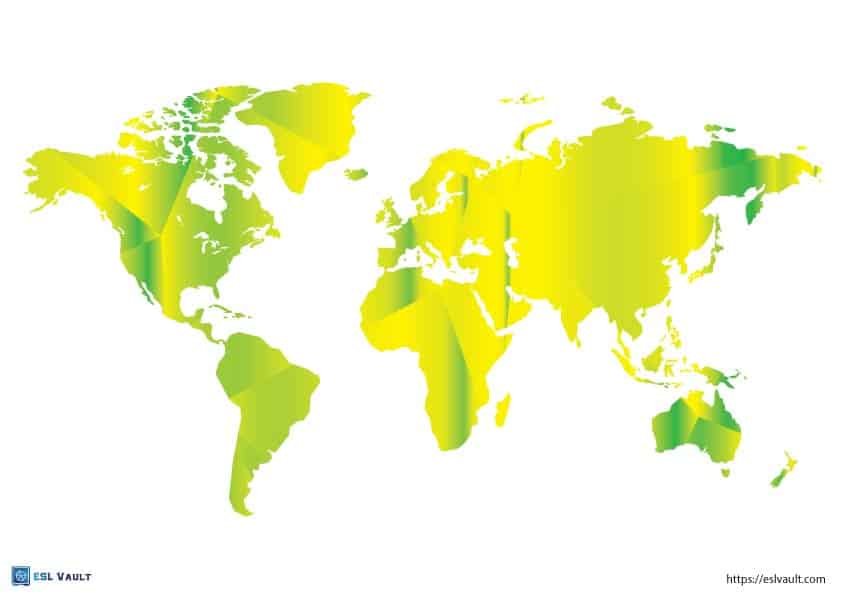 Free printable world map worksheet activities - ESL Vault