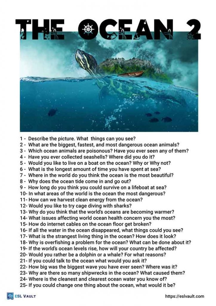 50 fun ocean conversation questions - ESL Vault