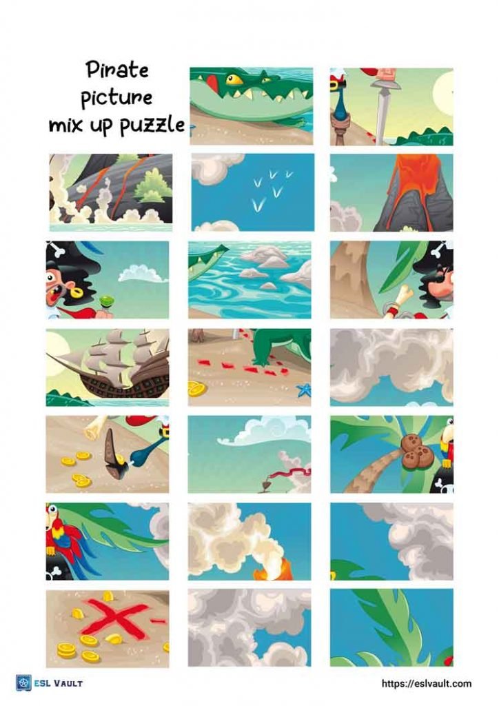 7 free picture mix up puzzle printables - ESL Vault