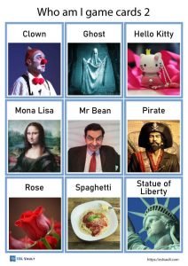 45 free who am I game cards - ESL Vault