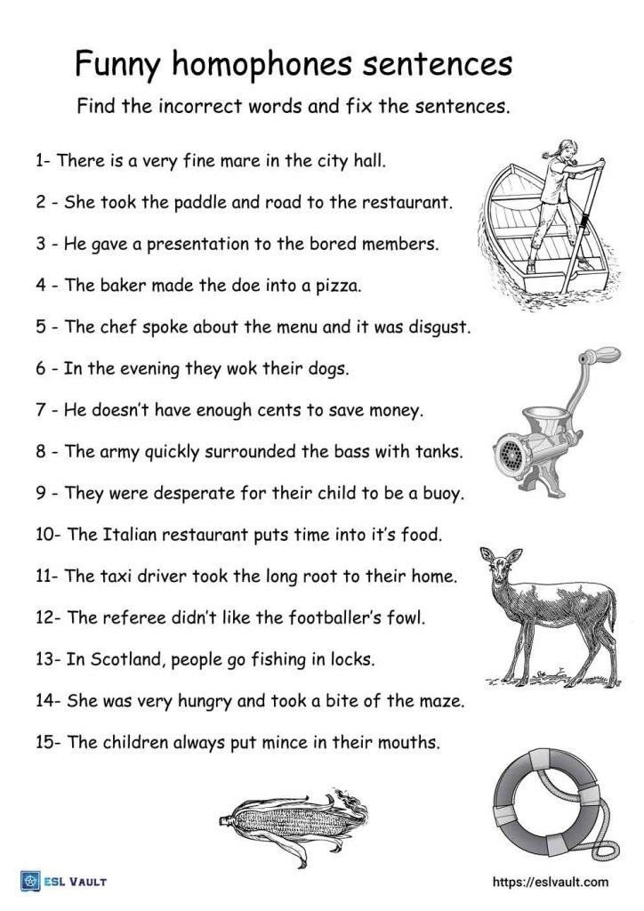 45 funny homophones sentences - ESL Vault