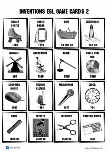 Fun inventions ESL game with 32 printable cards - ESL Vault