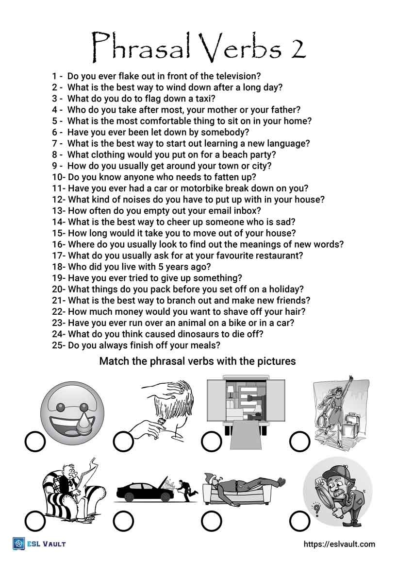 75 phrasal verb conversation questions - ESL Vault