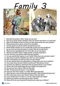 75 interesting family conversation questions - ESL Vault