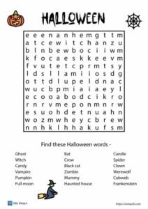 5 fun Halloween worksheets - ESL Vault