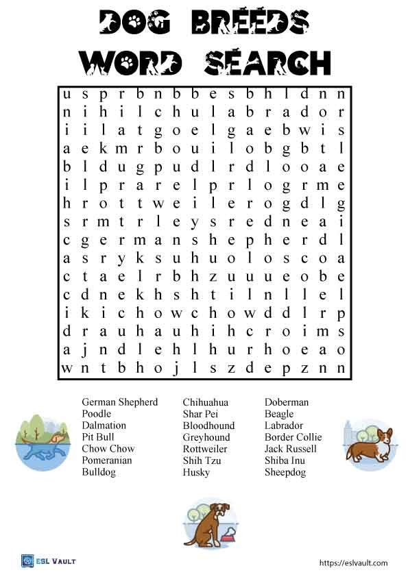 9 dog breeds worksheet