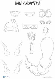 5 free printable build a monster worksheets - ESL Vault