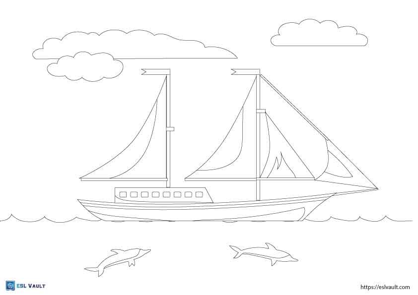14 free ship coloring pages - ESL Vault