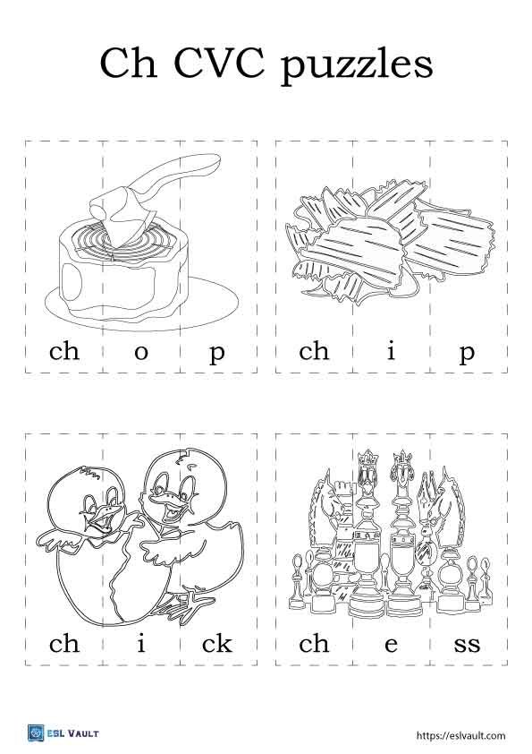 30 free printable CVC puzzles - ESL Vault