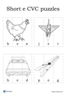 30 free printable CVC puzzles - ESL Vault