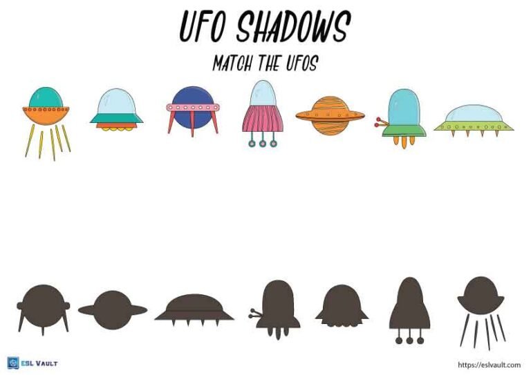 21 free printable shadow matching worksheets - ESL Vault
