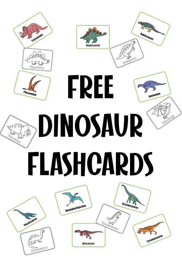 24 free printable dinosaur flashcards - ESL Vault