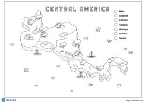 6 free Central America map coloring pages - ESL Vault