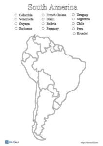 10 free South America map coloring pages - ESL Vault