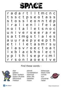 3 free space vocabulary worksheets - ESL Vault