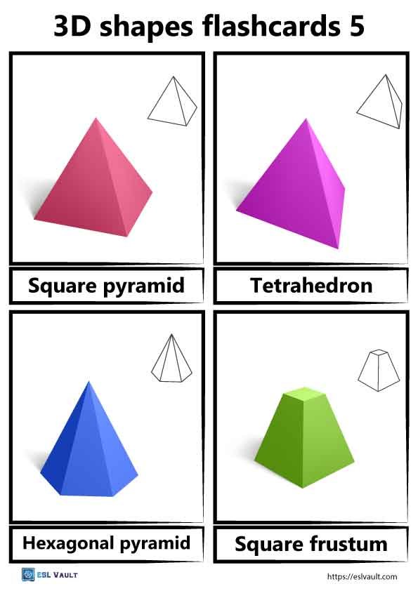 20 free printable 3D shapes flashcards - ESL Vault